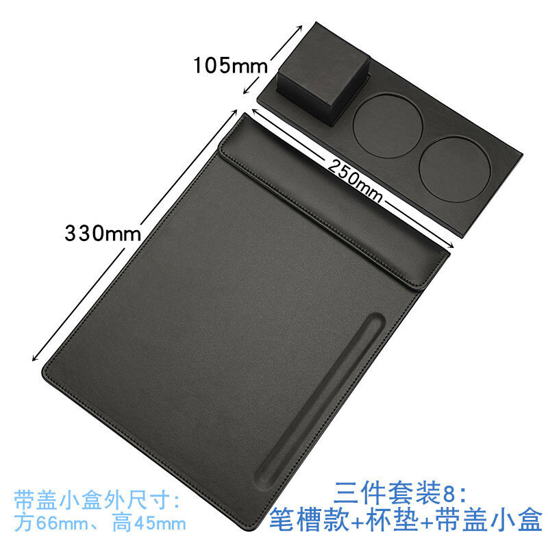 Канцелярская доска, натуральная кожа, магнитный зажим, а4, черный, 3 шт