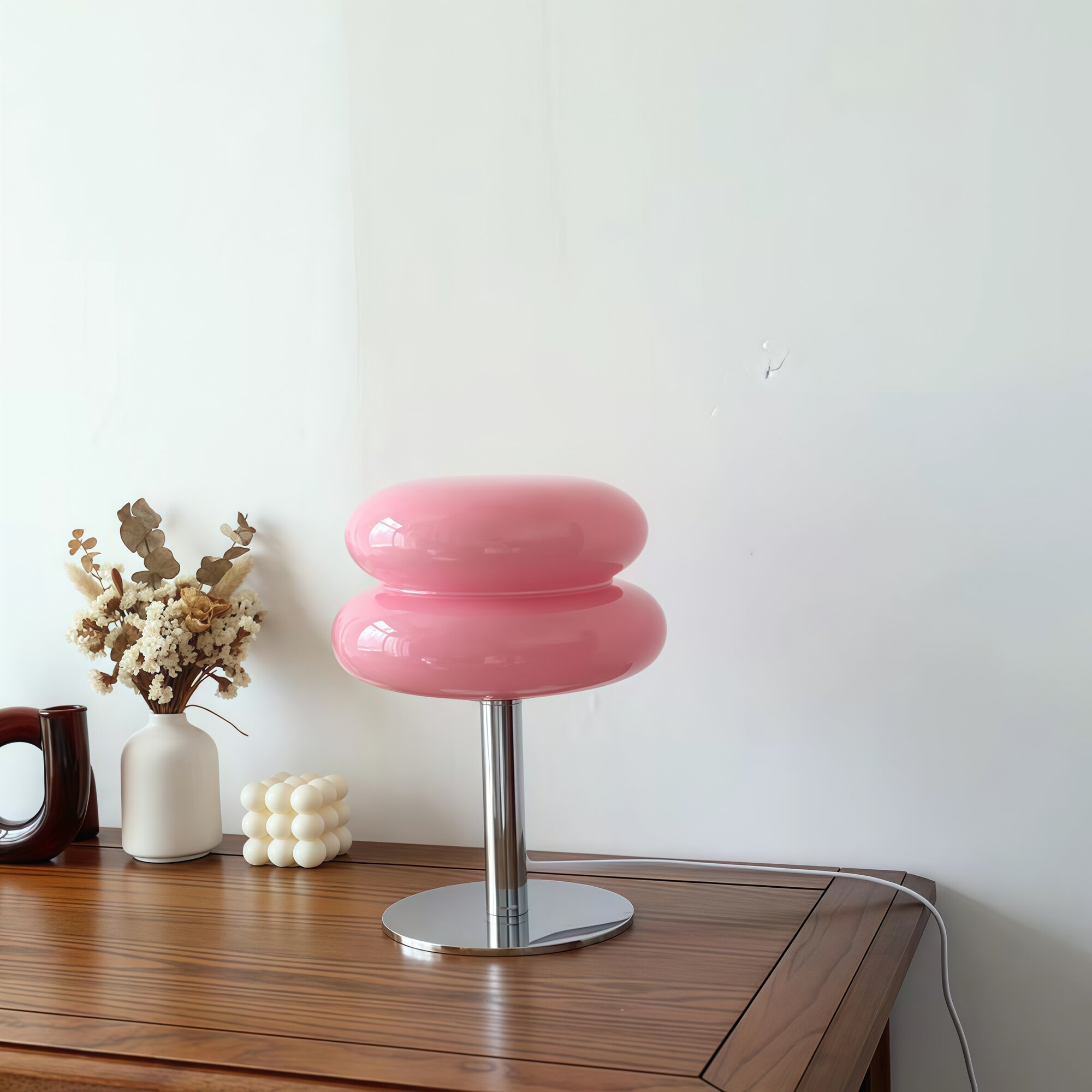 Настольная лампа Clear Lighting Bauhaus Macaron ins glass, металл