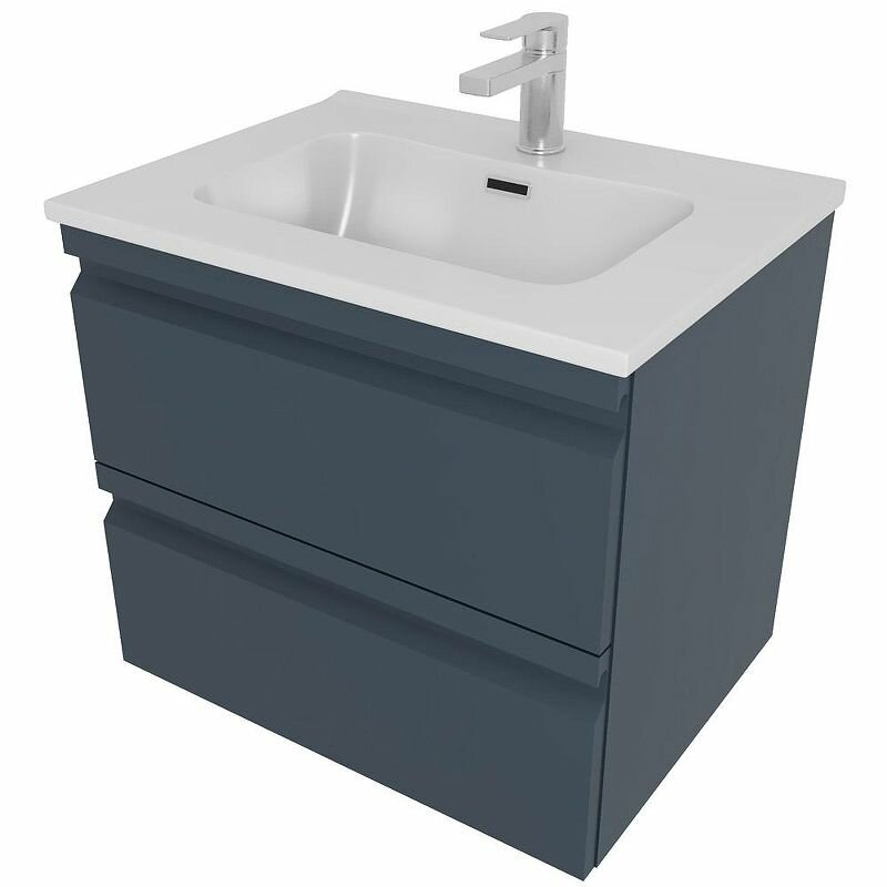 Тумба с раковиной Aquatek Вега 60 подвесная матовая серая