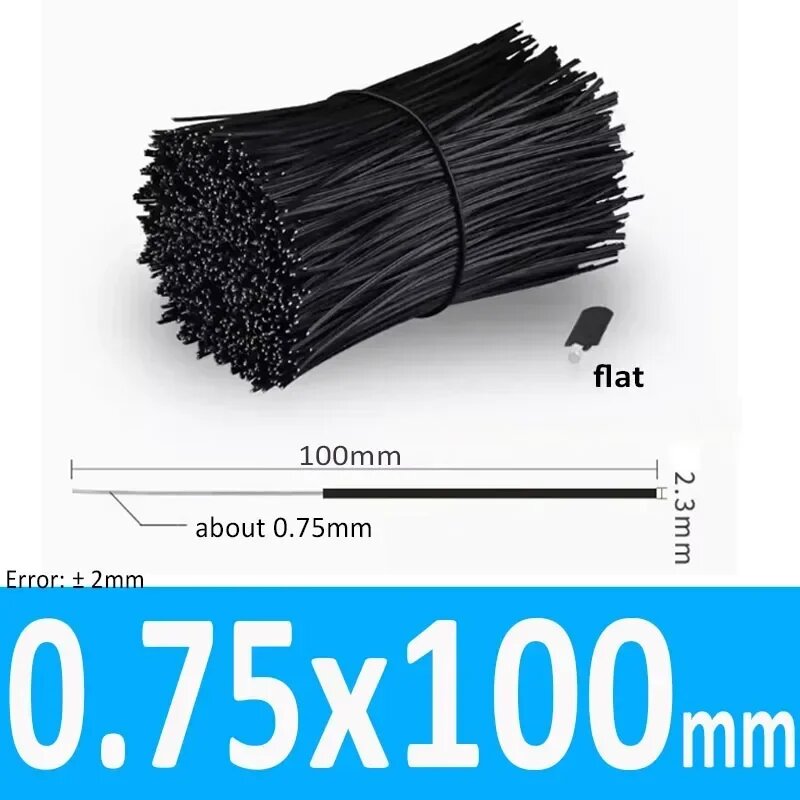 Кабельные стяжки из стали, черные/белые, 80/100/150 мм 100Pcs, Black 0.75x100mm