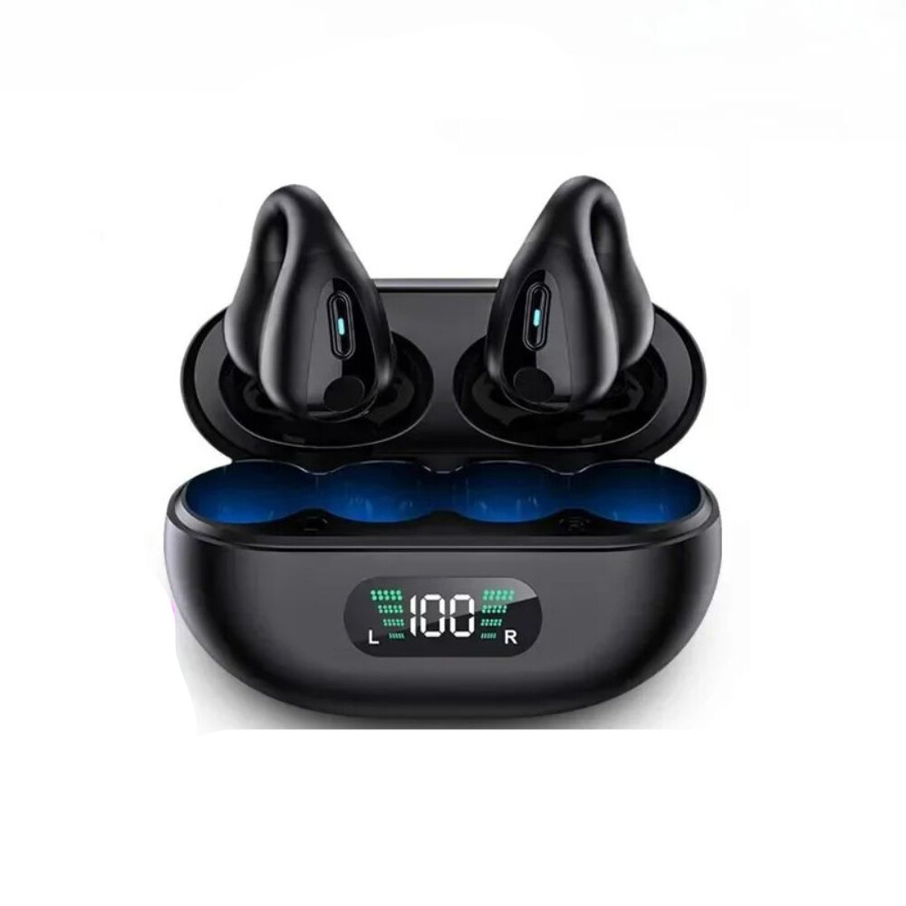 Новые беспроводные наушники TWS Q80 Bluetooth 5.3 с костной проводимостью, заушные наушники-клипсы с сенсорным управлением и светодиодной подсветкой, спортивные гарнитуры