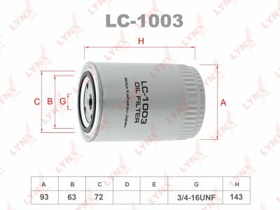 LYNXauto Фильтр масляный ауди а4 / AUDI A4 B7 (8EC) 2004-2008, шкода суперб / SKODA SUPERB I (3U4) 2001-2008 1.8 LC1003