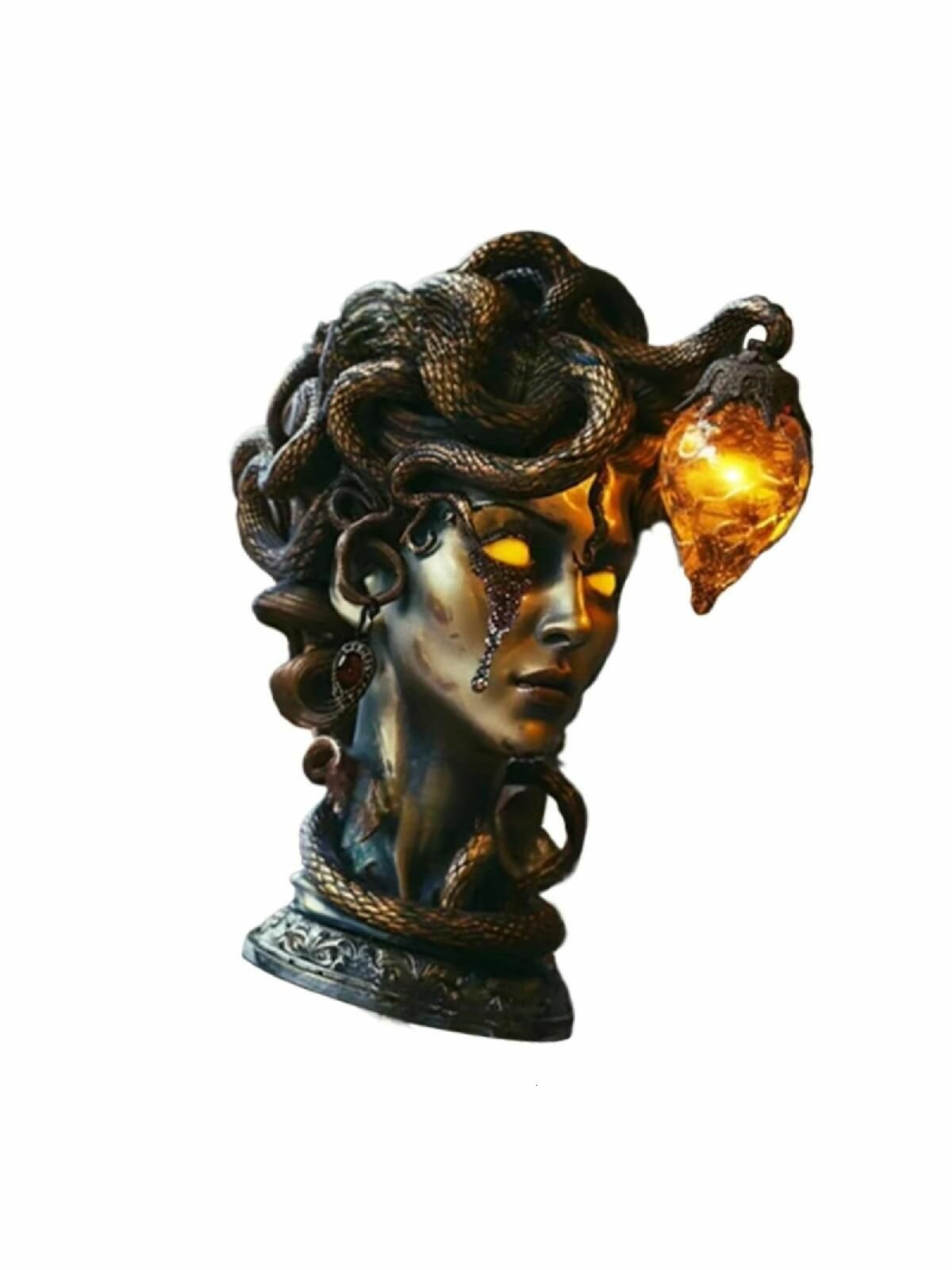 Статуэтка, Настольная лампа Со Статуей Мифической Медузы-Medusa Table Lamp
