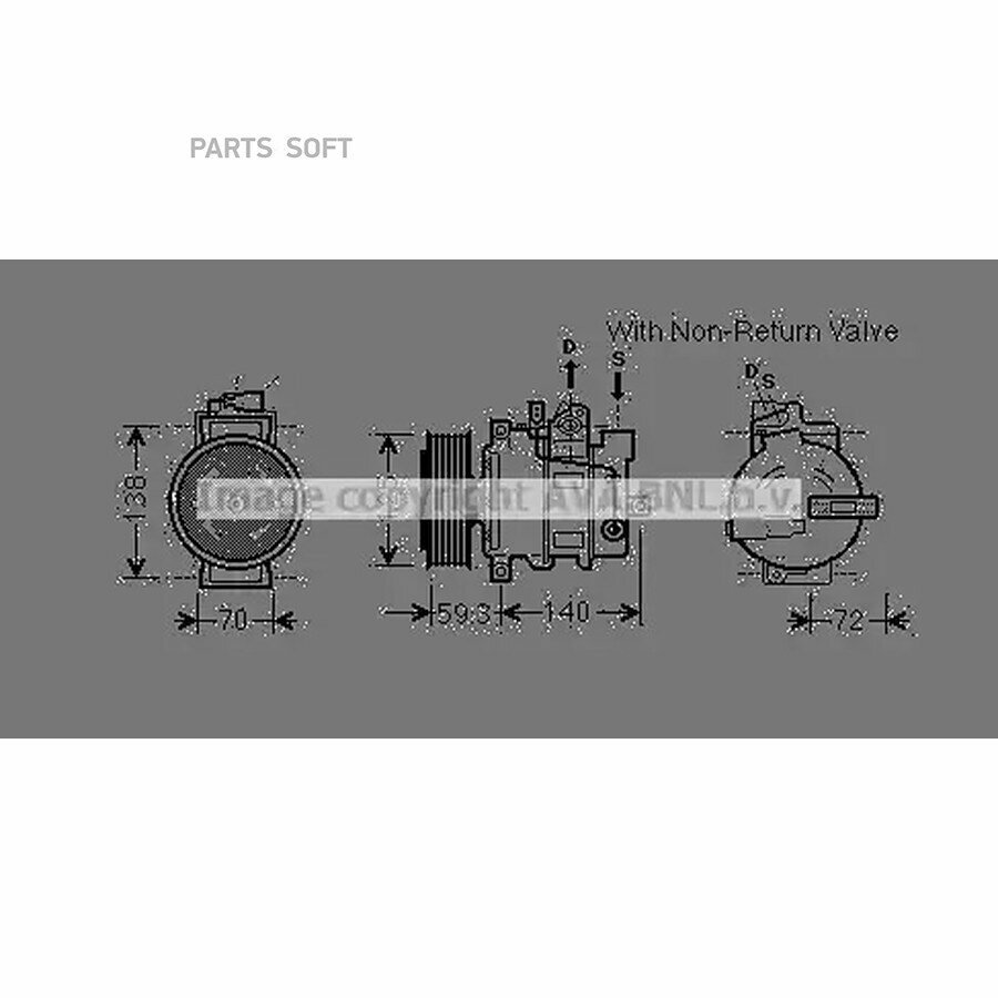 Компрессор кондиционера от официального дистрибьютора, AVA, артикул AIAK330