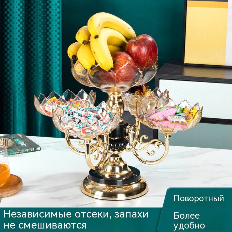 Многослойная хрустальная тарелка для фруктов, тарелка для конфет в европейском стиле, высококачественная легкая тарелка класса люкс