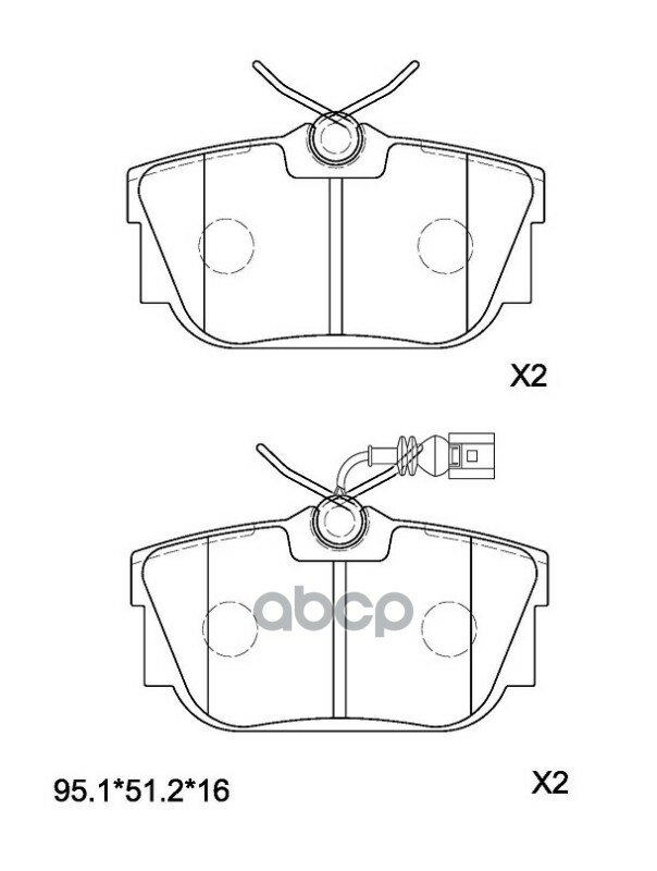 Колодки торм. задн. [с датчиком] VW Transporter T4 1990-2003/Sharan 1995-2010, FORD Galaxy 1995-2006, SEAT Alhambra 1996-2010.