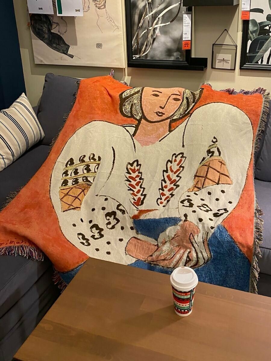 Декоративное покрывало на диван "henri matisse" 130x160cm