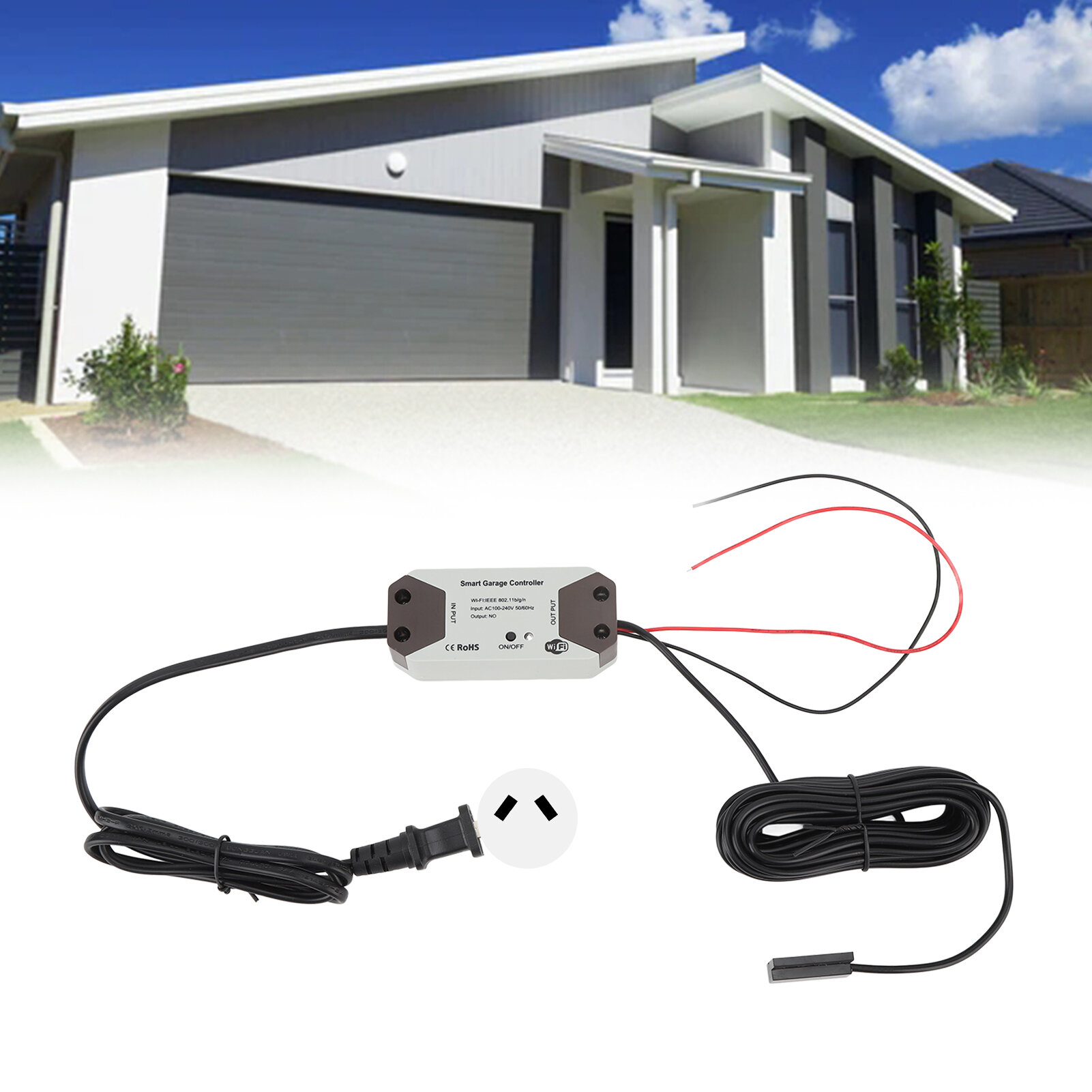 Умный гаражный контроллер, 100 240 В, ABS, управление через приложение для смартфона, Wi-Fi, умное устройство открывания гаражных ворот, пульт дистанционного управления для дома, вилка AU