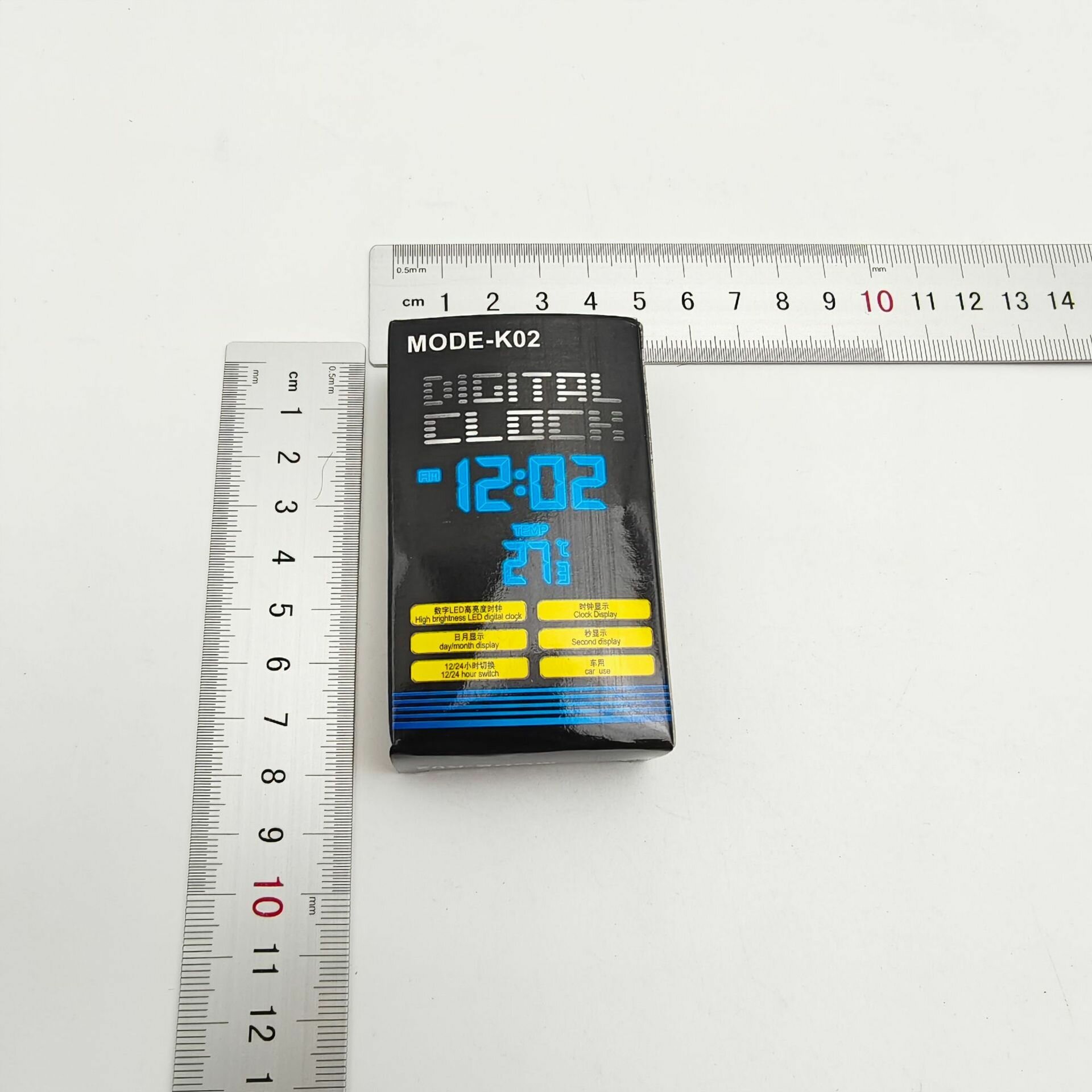 Автомобильные часы и температура с подсветкой по Фаренгейту 2 в 1, небольшие электронные часы для приборной панели Автомобильные часы, мини-часы