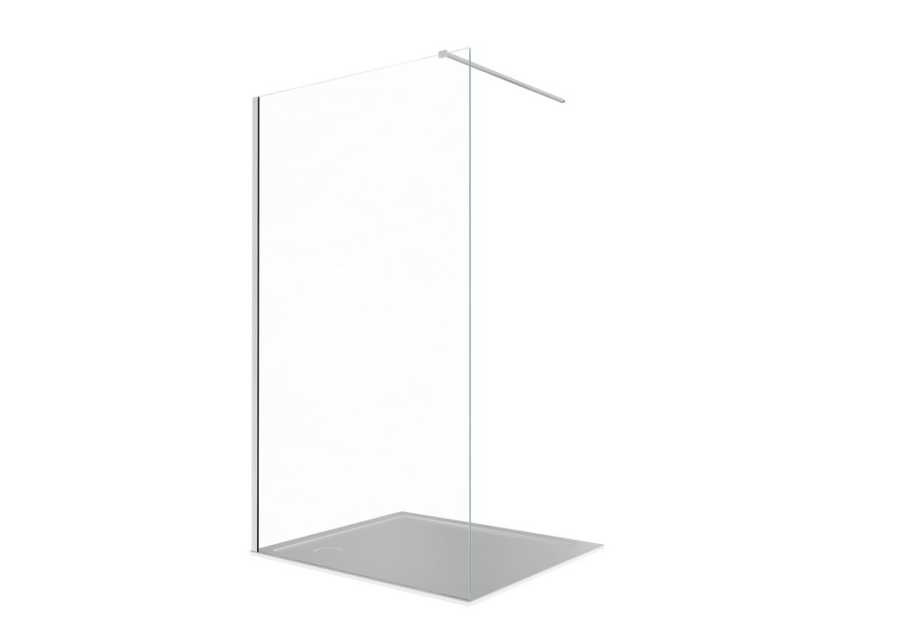 Душевая перегородка с держателем AQUATEK Walk In 140 см AQ. WI.140.3CH хром/стекло прозрачное+матовое
