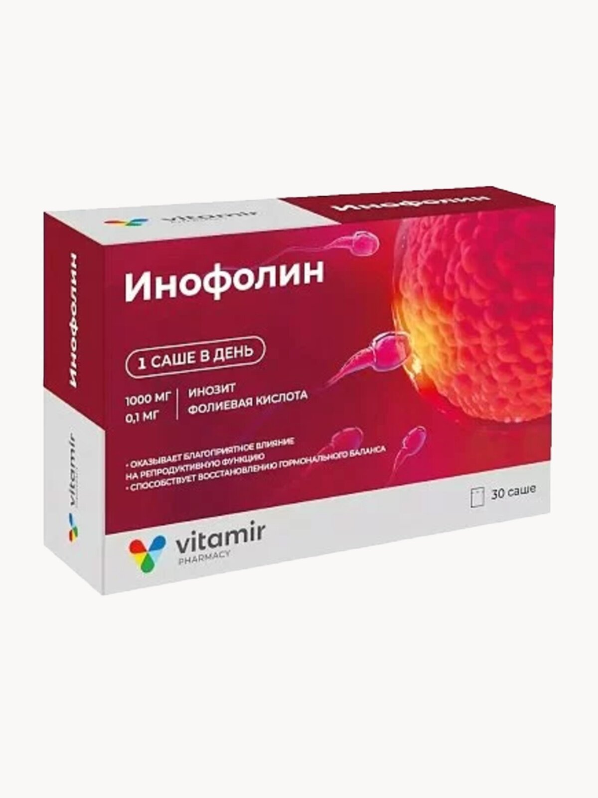 Инофолин VITAMIR инозитол + фолиевая кислота при планировании беременности 30 стиков
