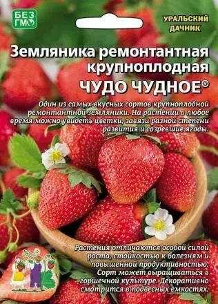 Семена Земляника Чудо чудное - ремонтантная Уральский дачник Е/П Б/Ф
