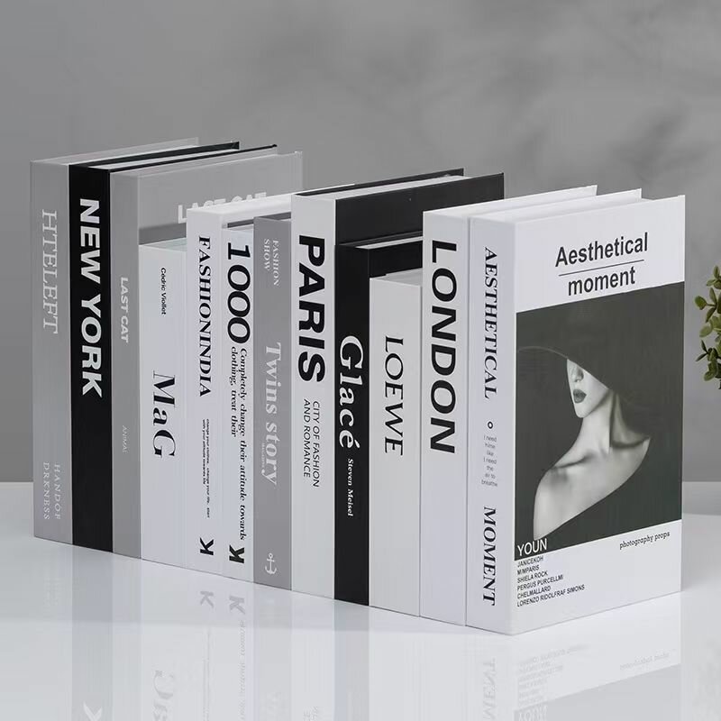 12 модных и роскошных поддельных книг, декоративные имитации книг