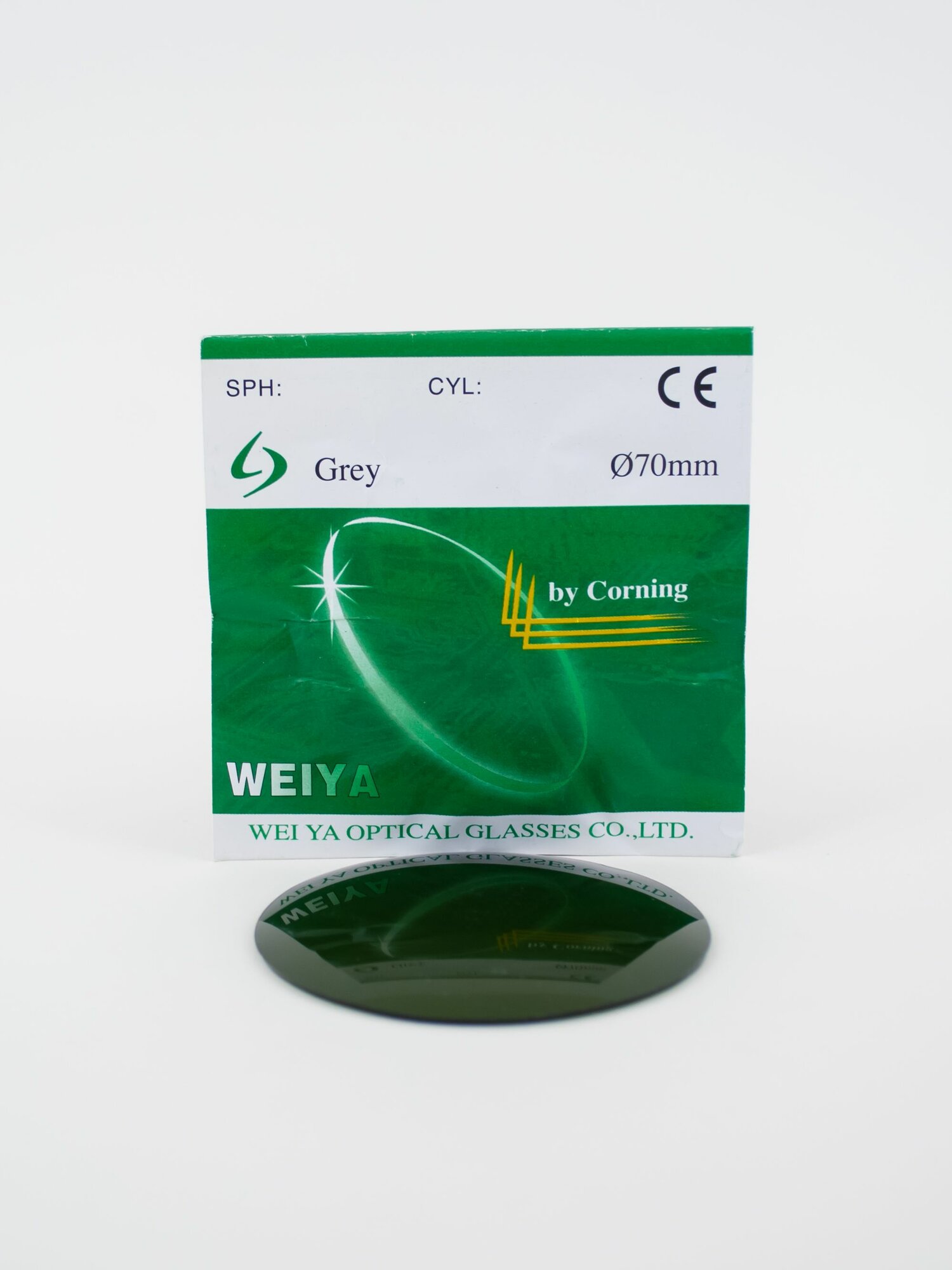 Линза для очков, сфера 0.00 GLASS GREEN солнцезащитное стекло , цвет зеленый индекс 1.50