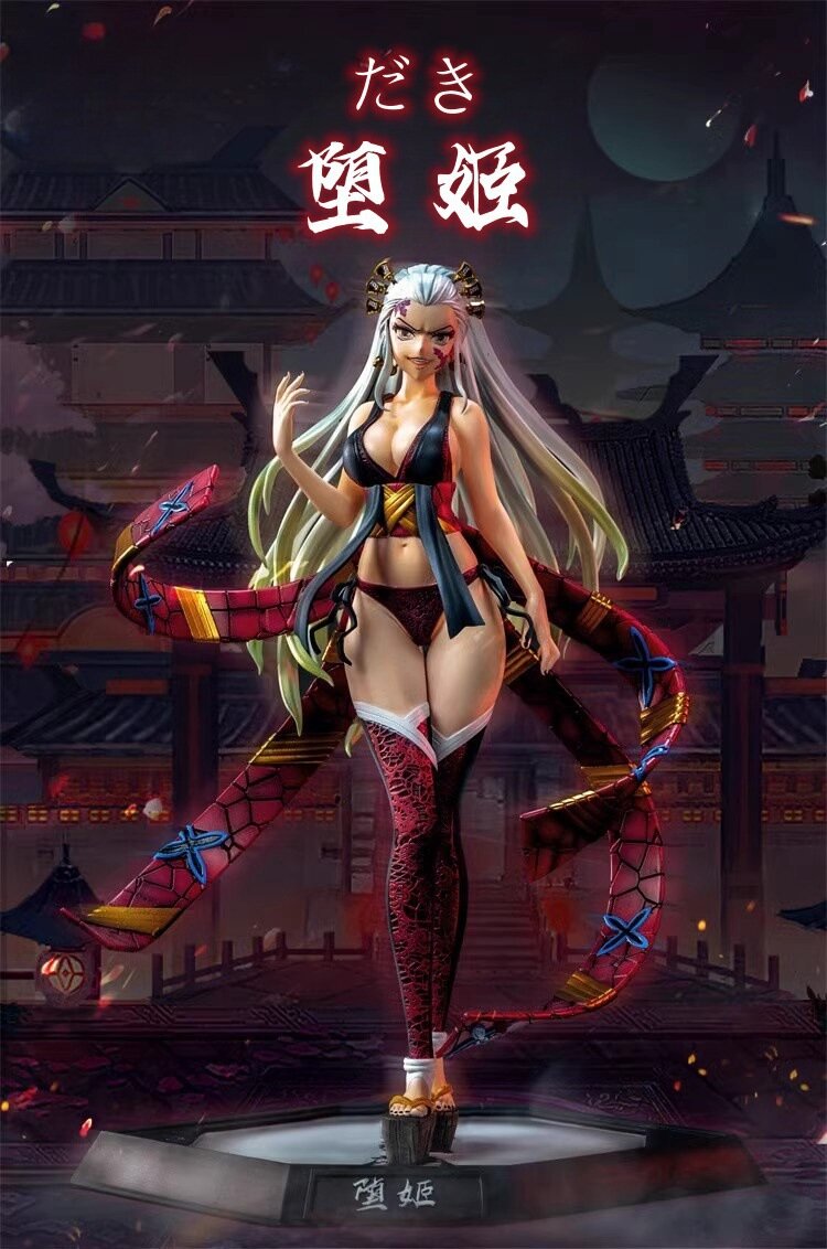 Фигурки из серии «Убийцы демонов»: Ёриичи Цугикуни, Даки, Гютаро, Музан и Двенадцать демонических лун.