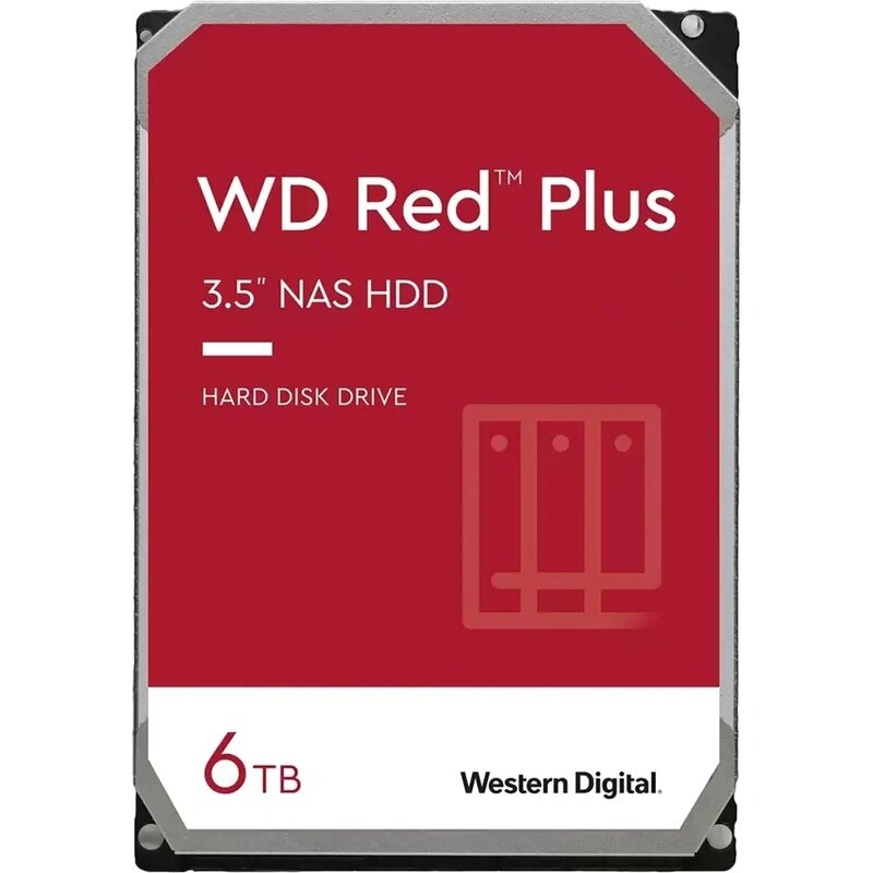 Жесткий диск WD RED PLUS 3.5 SATA 6TB 5400rpm 256MB (WD60EFPX)