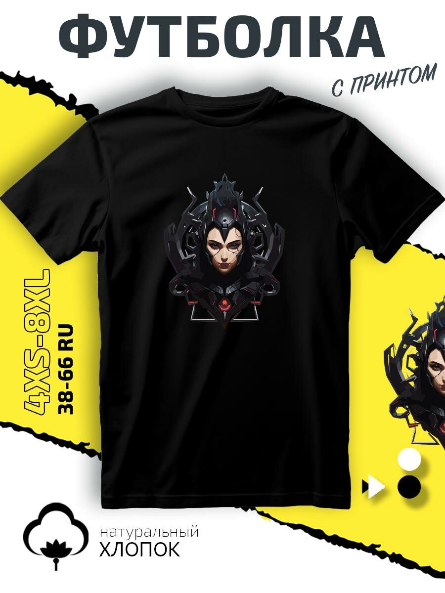 Футболка Кибернетическая Воительница Аниме Техно