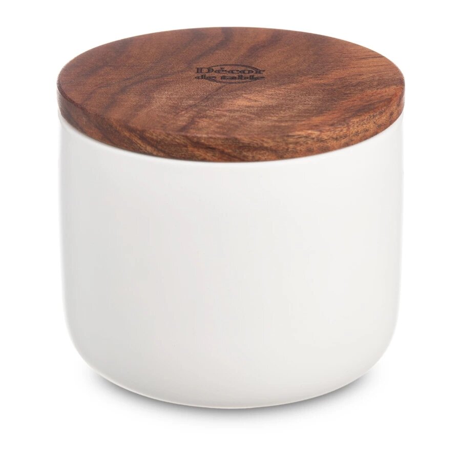 Банка для хранения Decor de table Home 350 мл, керамика, акация, белая