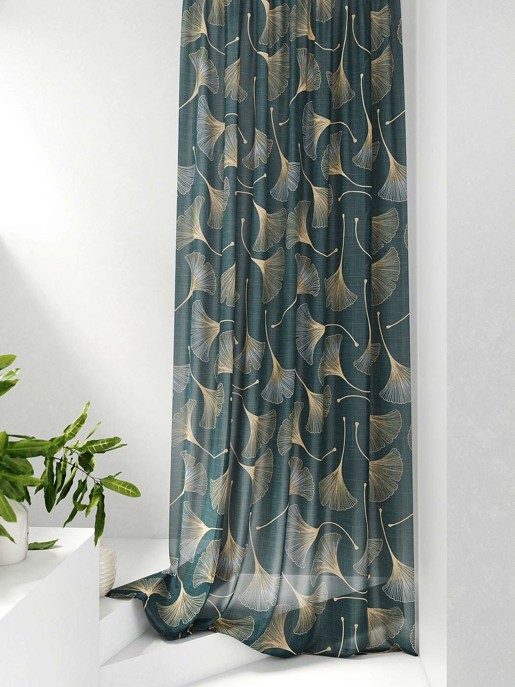 Штора для спальни и гостиной готовая 150x260 см с рисунком (589063-260)