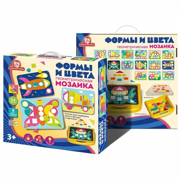 Мозаика Эники Беники "Геометрические фигуры", 108 фишек, 8 карточек (1177)