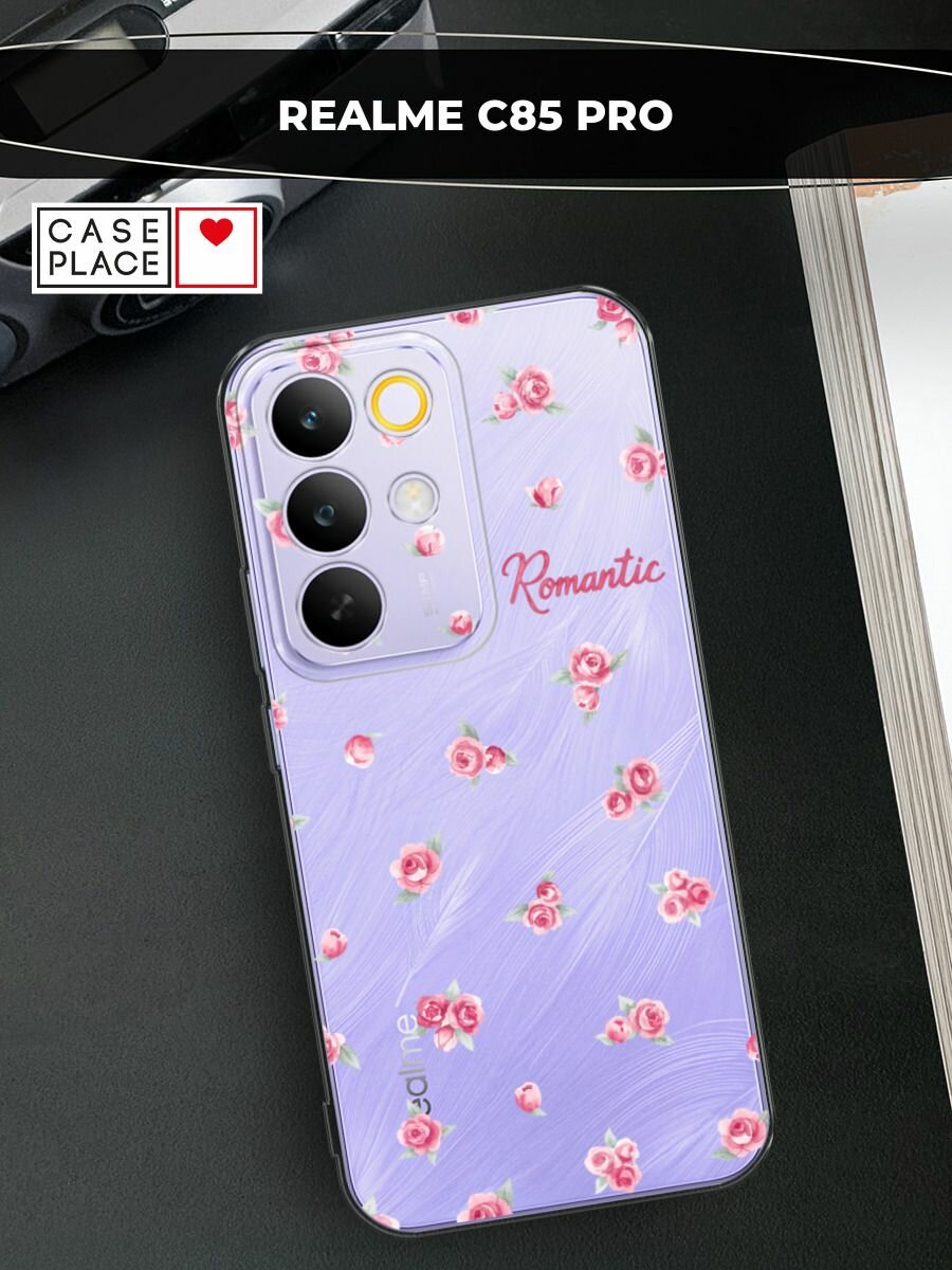 Чехол на Realme C85 Pro / Реалми C85 Про с принтом Romantic 2, прозрачный