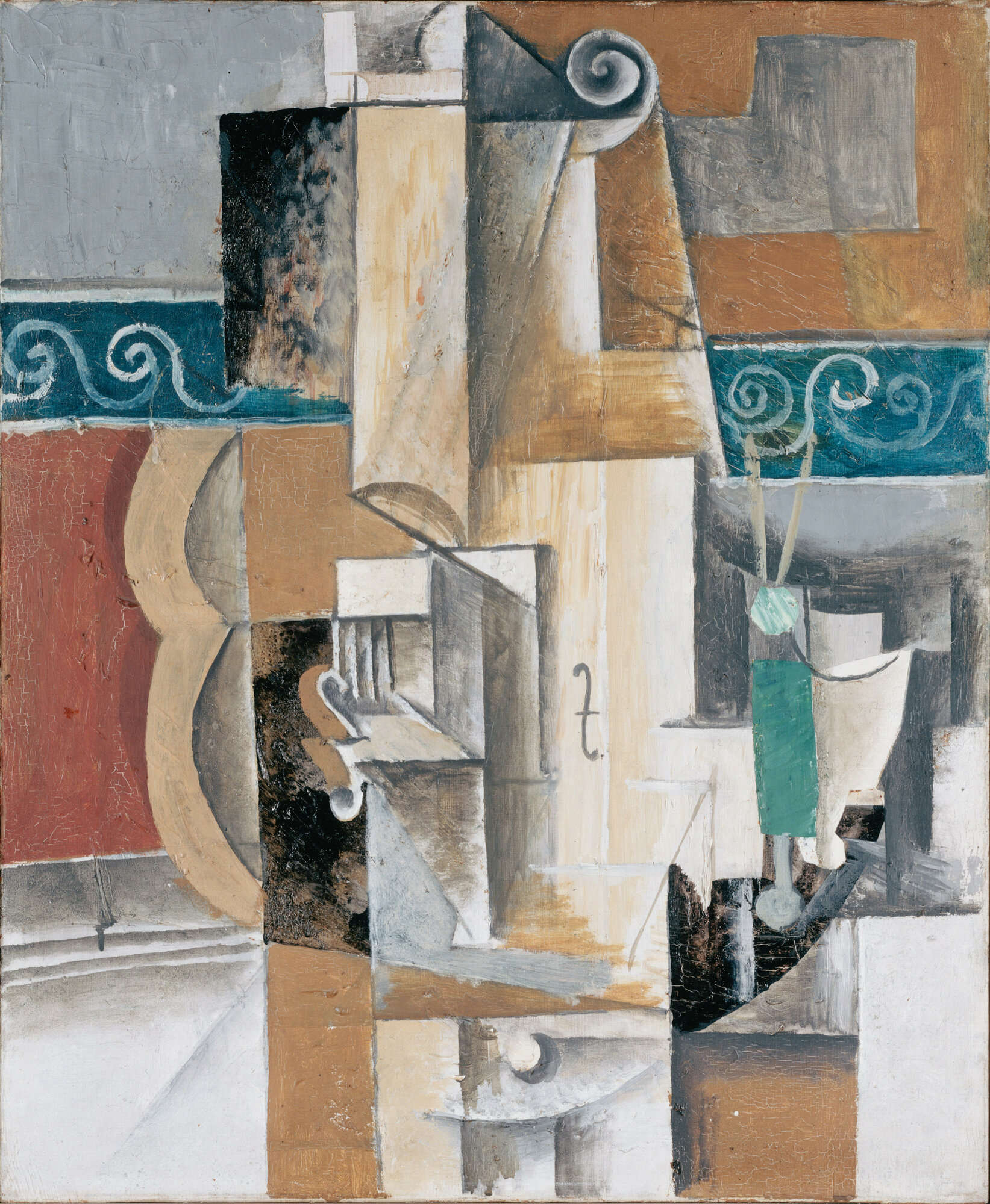 Картина на натуральном холсте, репродукция Пикассо Пабло – Кларнет и скрипка (1913) 60*80