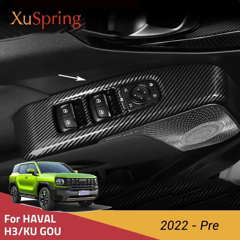 Для Haval H3 2022-Pre LHD панель переключателя окна регулируемая крышка отделка наклейки полоски украшение автомобильный Стайлинг