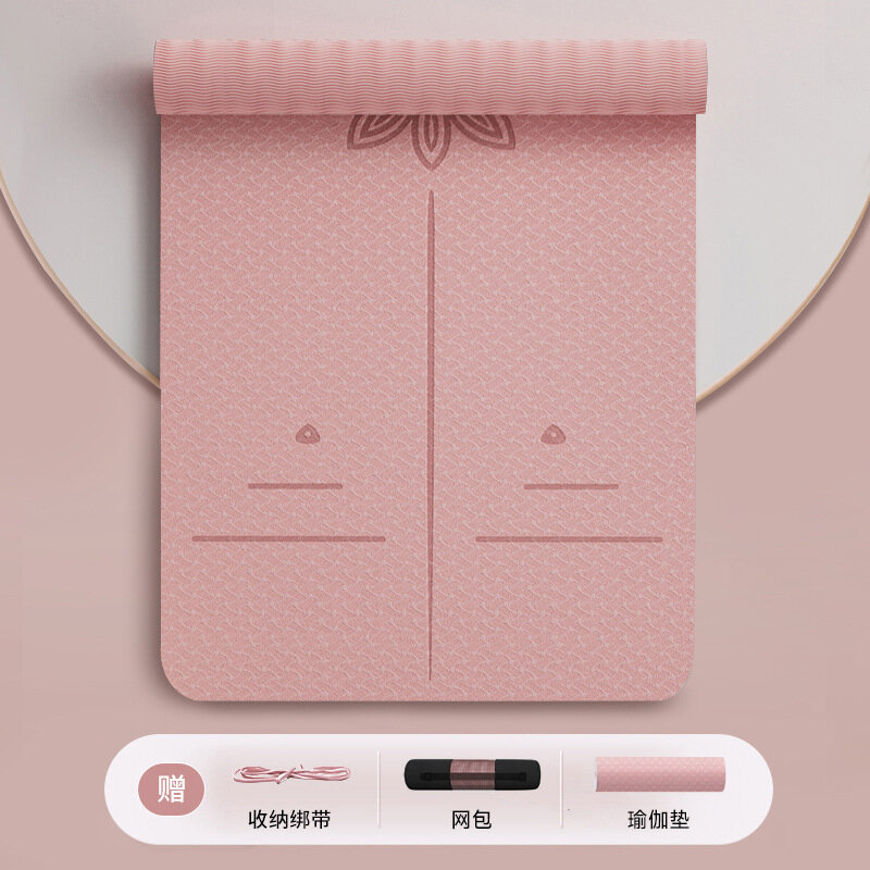 ⭐Йога-мат, фитнес-мат для дома, нескользящий, с амортизацией, бесшумный, утолщенный, расширенный, звукоизоляционный, специальный аэробный мат для женщин, напольный мат⭐