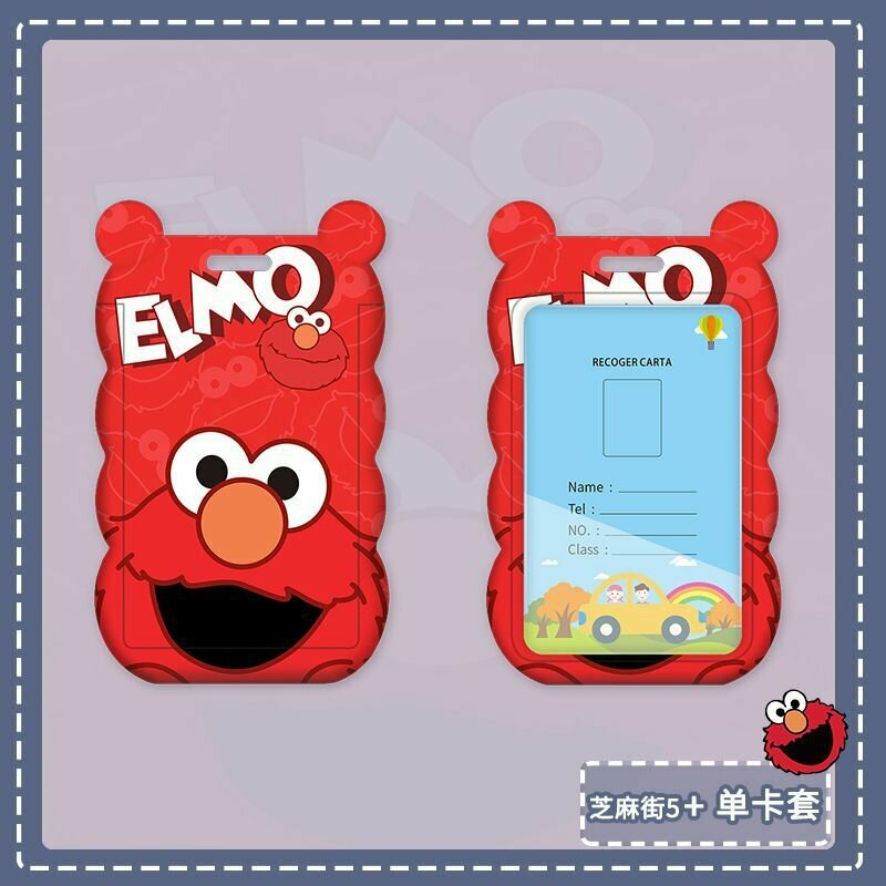 Держатель для карт с мультяшным Улицей Сезам, держатель для студенческого удостоверения, держатель для карт доступа в автобус и метро с шнурком для детского сада