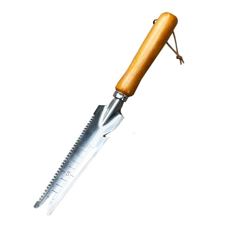 Удлинённый садовый инструмент для прополки с деревянной ручкой