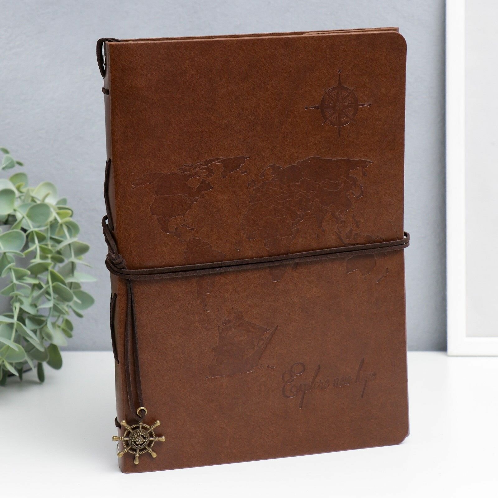 Фотоальбом 20 листов "Морское путешествие" кожзам (на кольцах) 27,5*19,5 см