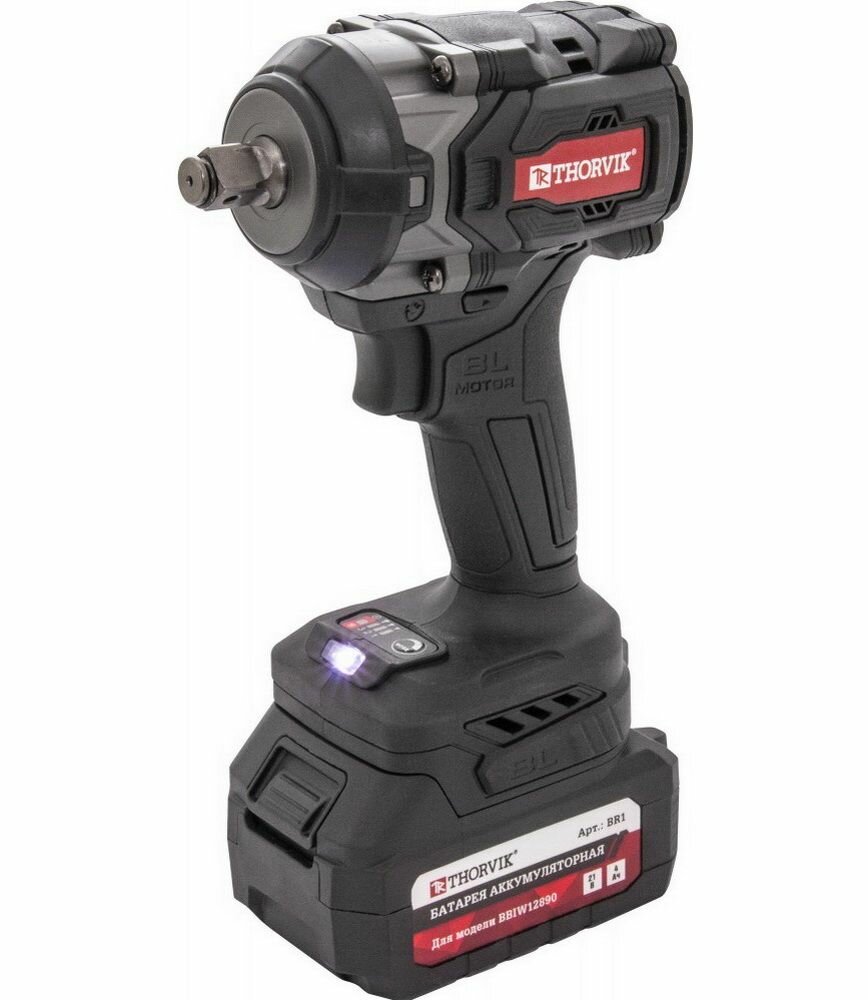 Гайковерт ударный аккумуляторный бесщеточный 1/2DR, 21В, 890 Нм THORVIK BBIW12890