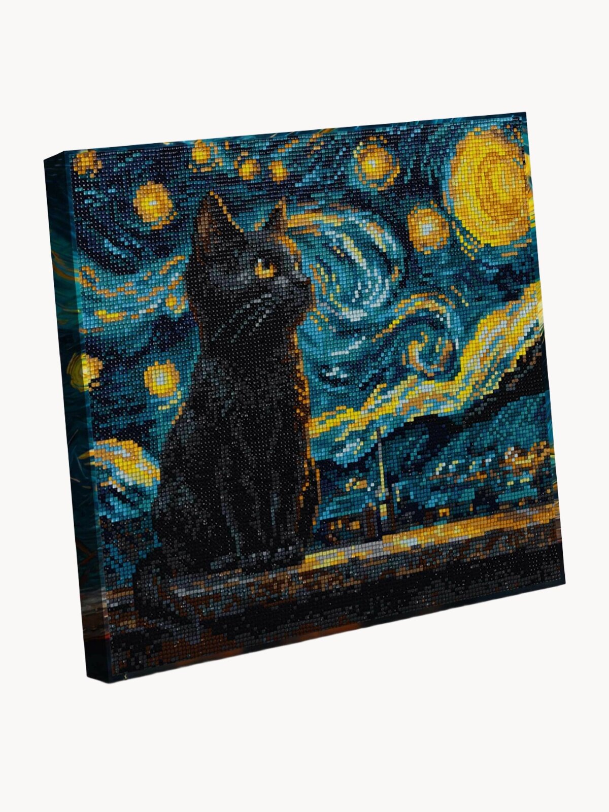 Алмазная (кристальная) мозаика с холстом на подрамнике 30 х 30 см "фрея" ALPD-293 "Кот Ван Гога"
