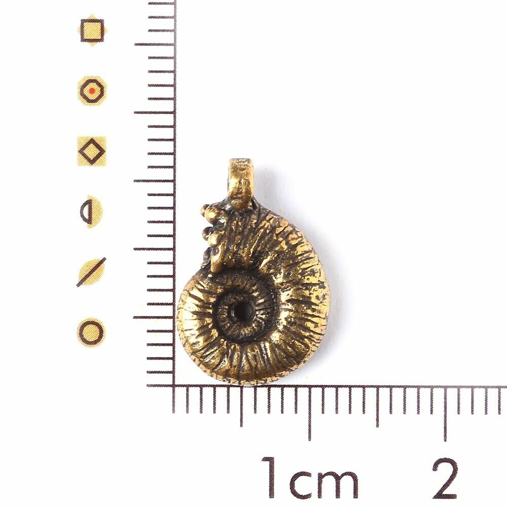 Подвеска морская ракушка л0628(4), набор 4 штуки, фурнитура Anna Bronze — фото 1