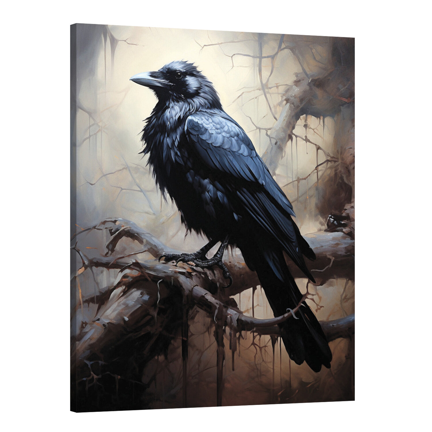 Интерьерная картина 50х70 "Портрет ворона"