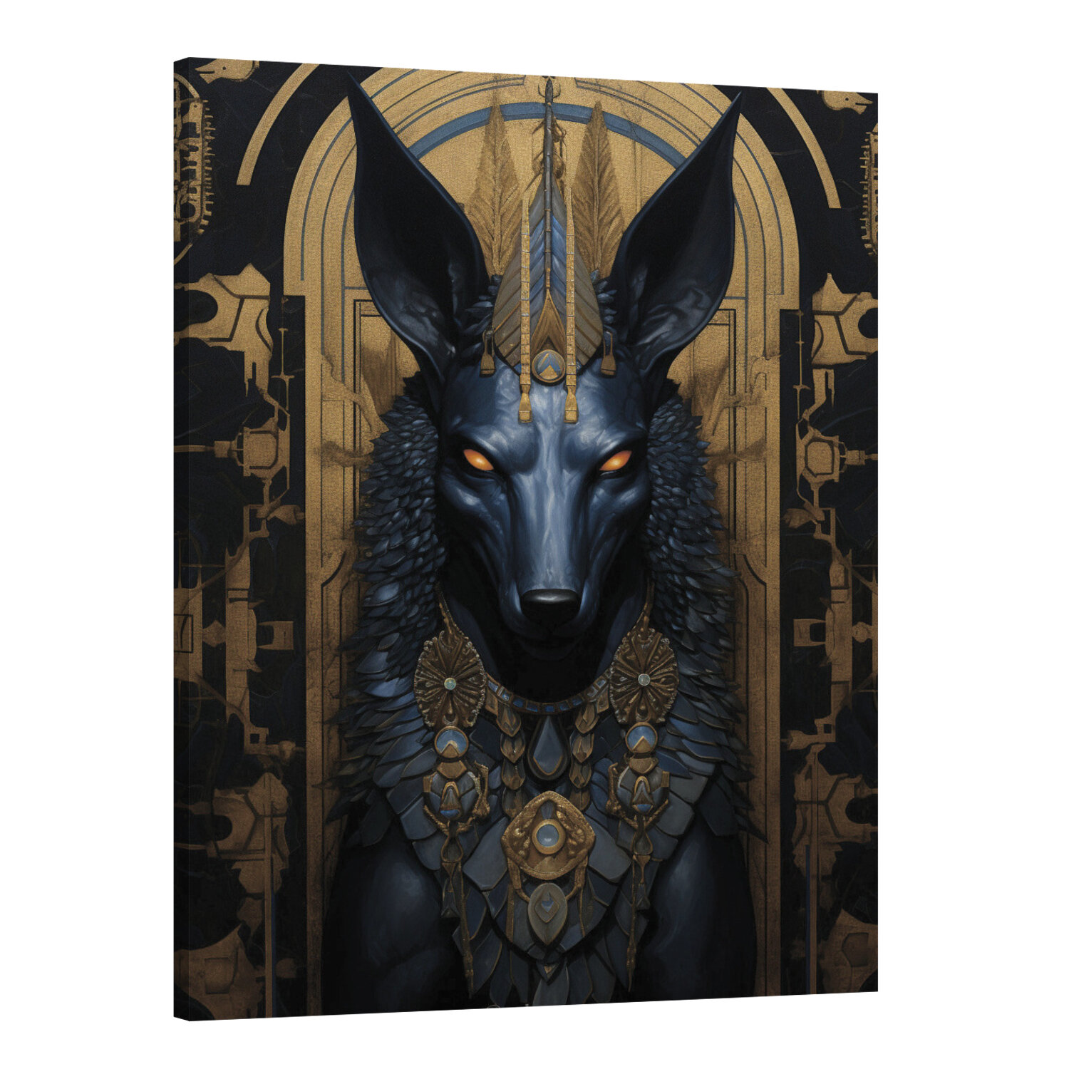 Интерьерная картина 50х70 "Анубис: хранитель тайных знаний"