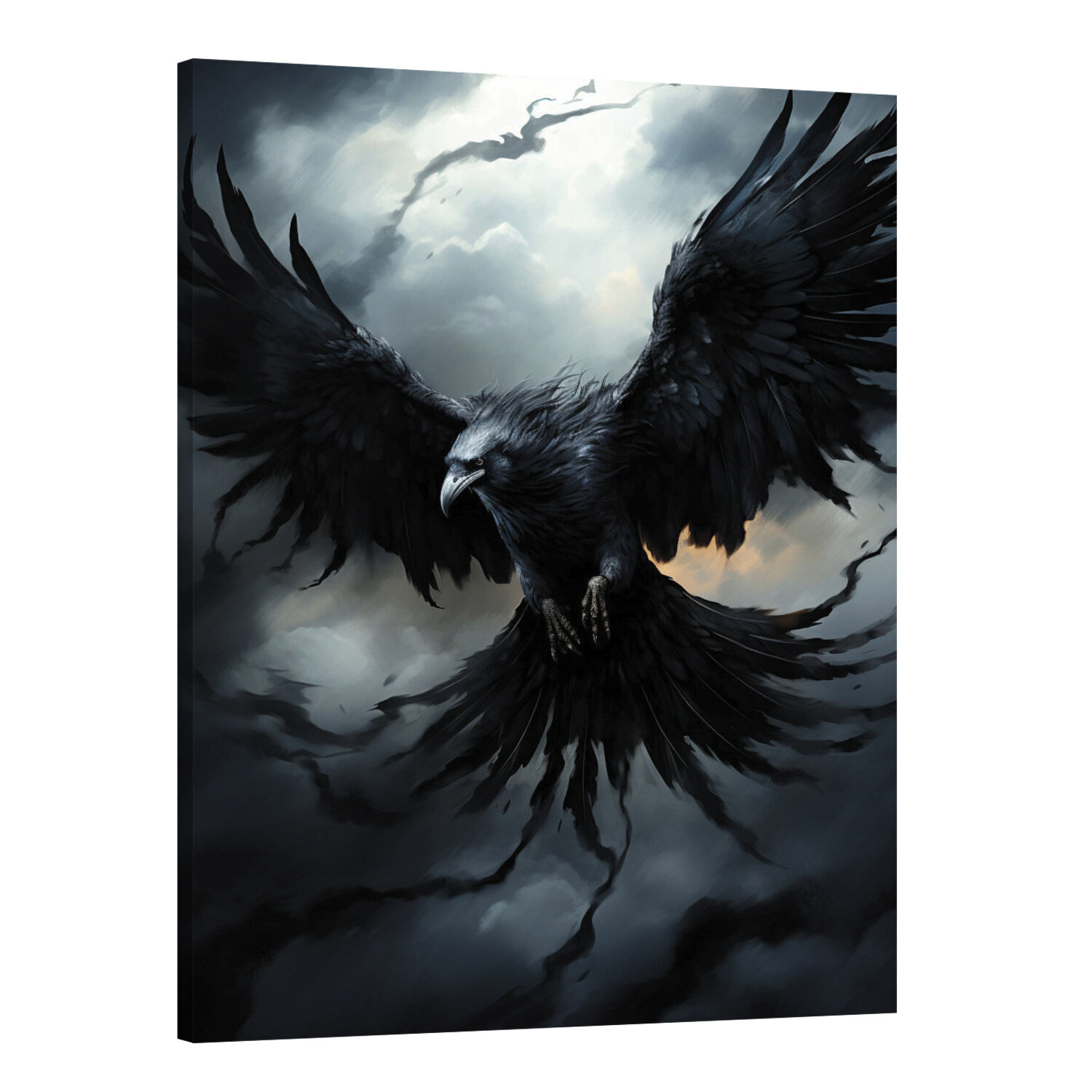 Интерьерная картина 50х70 "Портрет ворона"