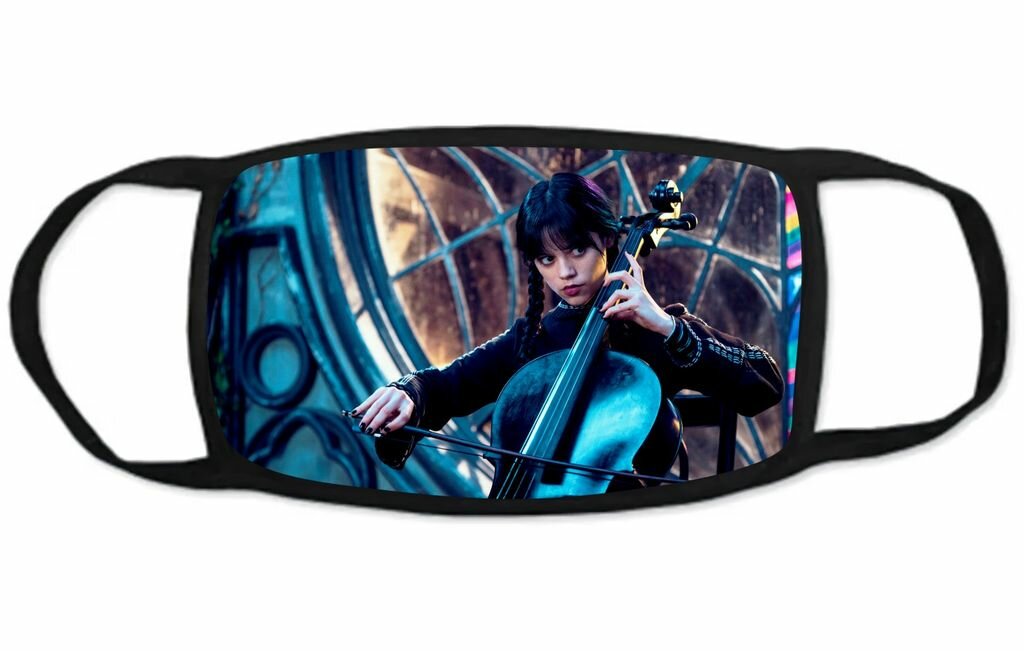 Маска на лицо Уэнсдей, Wednesday №6, Детская 18 на 10 см