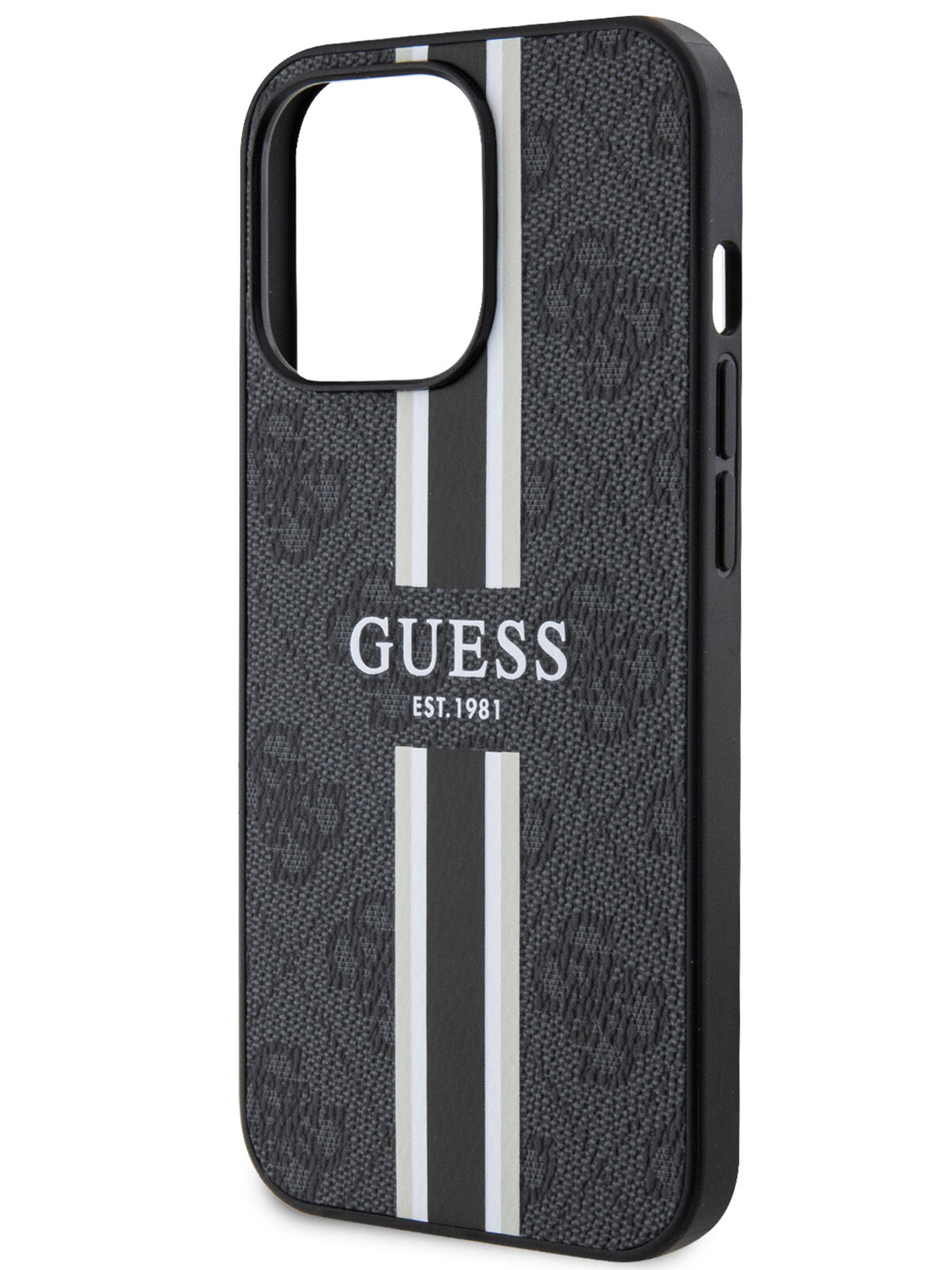 Guess для iPhone 13 Pro Max чехол PU 4G Stripes Hard Black