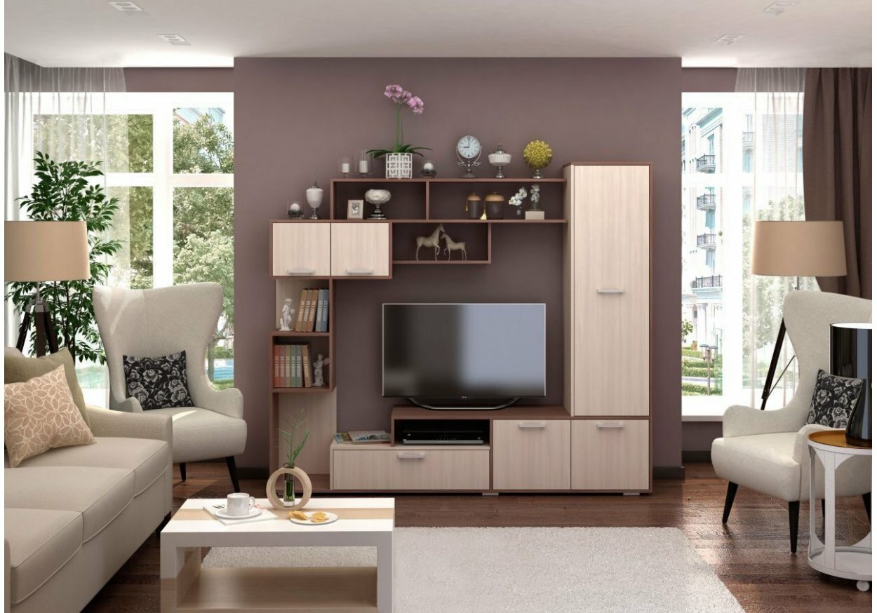 Стенка Капри Ясень шимо темный-светлый