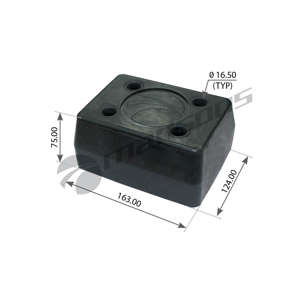 MANSONS 120.414 отбойник резиновый 125x165x70\ schmitz