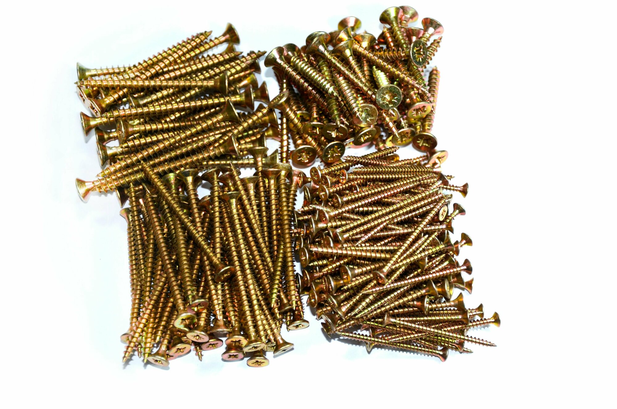 Комплект желтых саморезов 4,5х60, 4х50, 5х60, 6х50