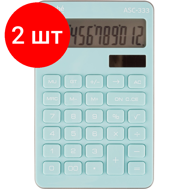 Комплект 2 штук, Калькулятор настольный комп Attache Selection ASС-333.12р, дв. пит,170x108гол