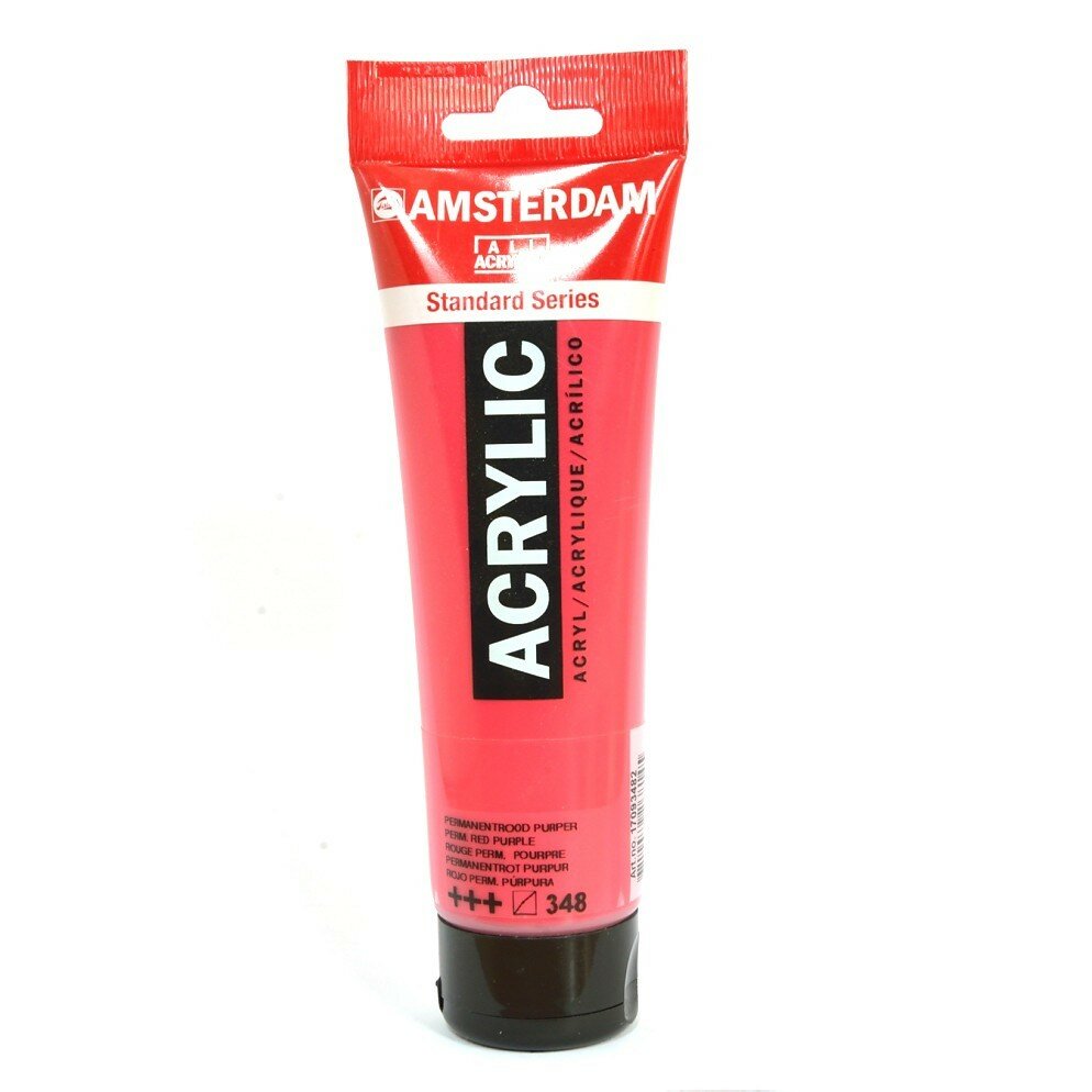 Краска акриловая AMSTERDAM цв.№348 красно-пурпурный устойчивый туба 120мл