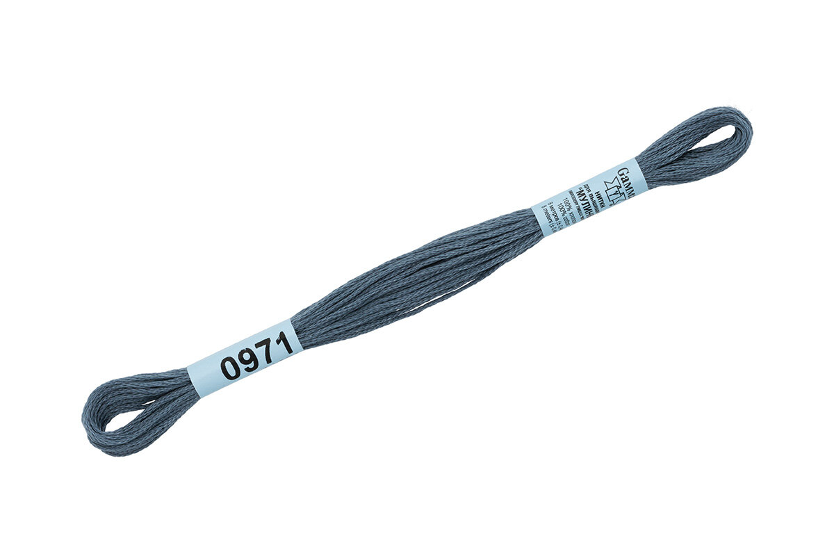 Мулине GAMMA нитки для вышивания 8м. 0971 темно-серый, 1 штука.
