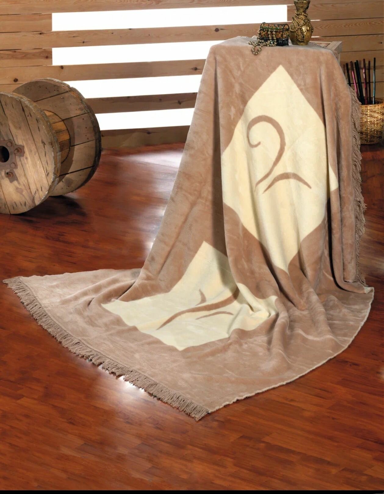 Мягкий хлопковый плед 150х200см. Двустороннее покрывало, плед для кровати и дивана. Производство Турция , размер 1.5спальный 150-200см