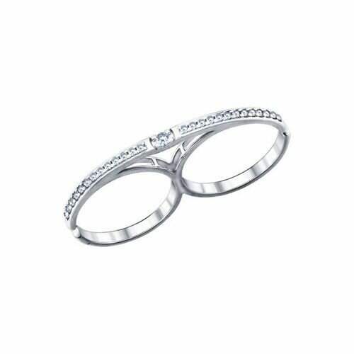 Кольцо, серебро, 925 проба, фианит