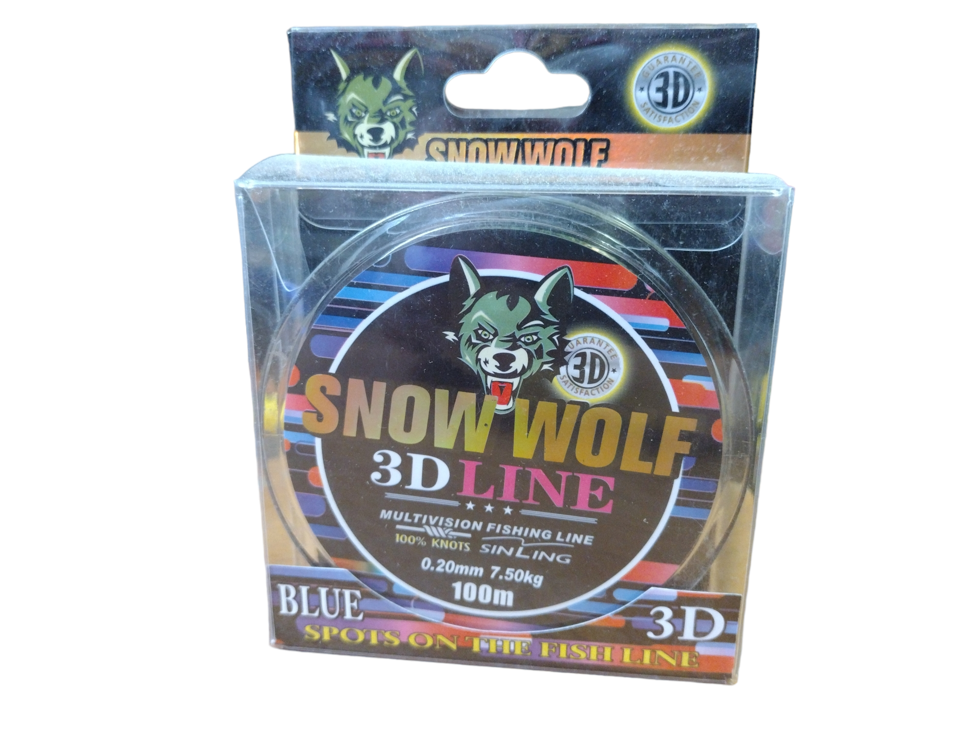 "Леска Snow Wolf" - 3D Line 0,2 мм, 7,5 кг, 100 м