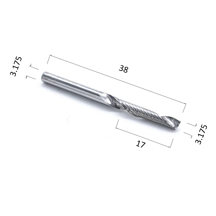 Фреза DJTOL N1LX3.17 спиральная однозаходная стружка вверх (по дереву, композиту (АКП), пластику)