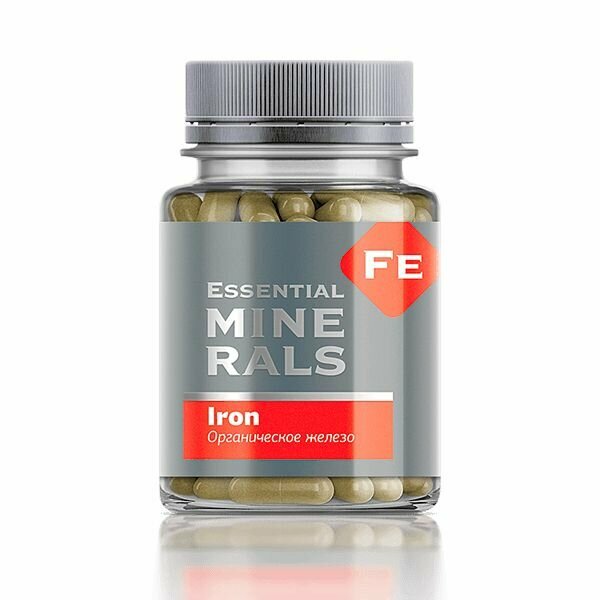 Органическое железо Essential Minerals, 60 капсул